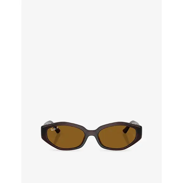 Ray-ban Rb4473d Irregular-frame Sunglasses - Brown