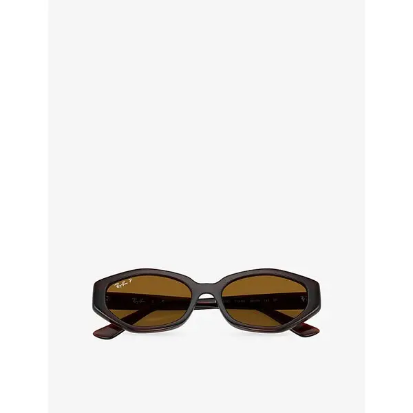 Ray-ban Rb4473d Irregular-frame Sunglasses - Brown
