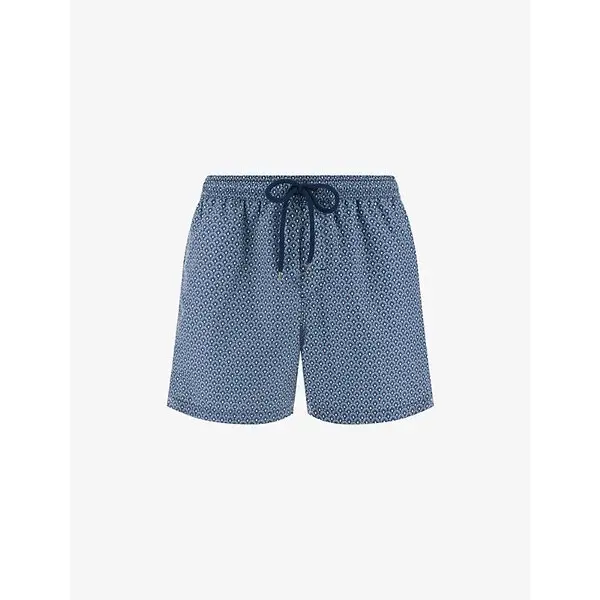 Boggi Milano Geometric Print Swim Shorts - Light Green