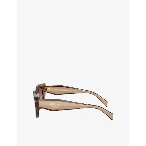 Prada Oval-frame Acetate Sunglasses - Brown