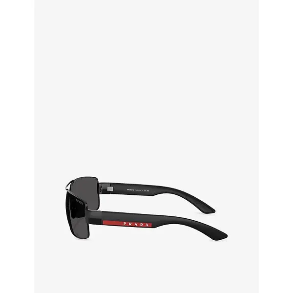 Prada Rectangular-frame Metal Sunglasses - Black