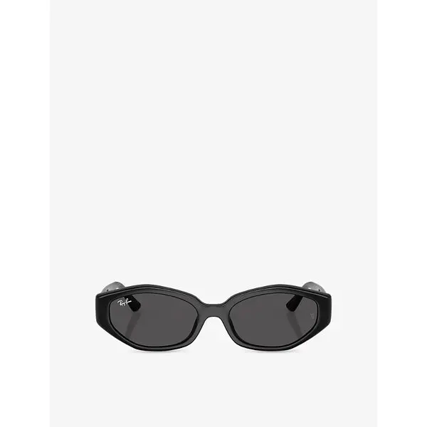 Ray-ban Irregular Frame Injected Sunglasses - Black