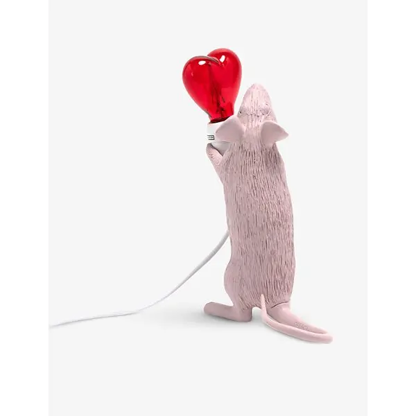 SELETTI Heart-bulb Resin Mouse Lamp 14.5cm