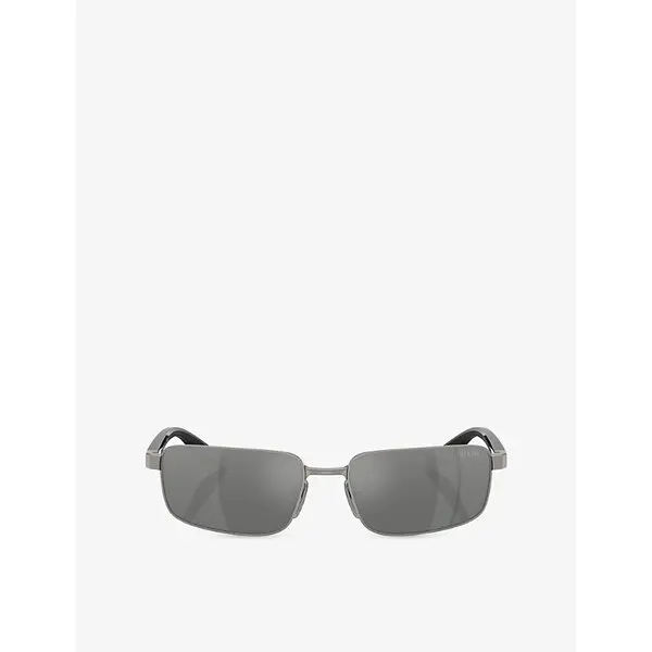 Prada Rectangular Metal Sunglasses - Grey
