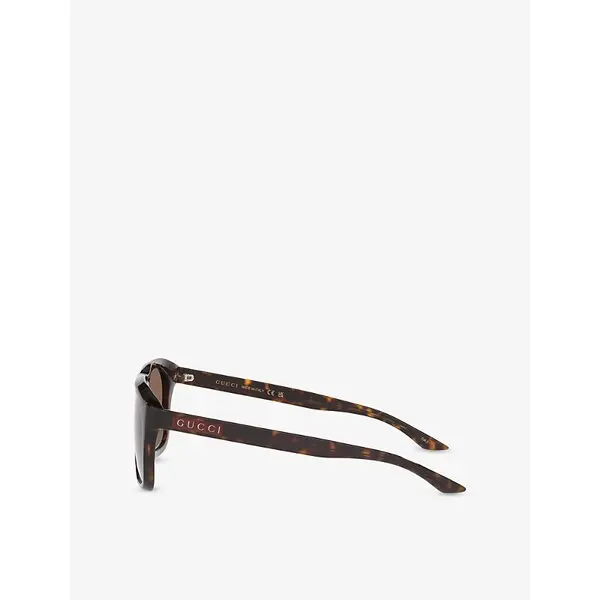 Gucci Rectangle Frame Acetate Sunglasses - Brown