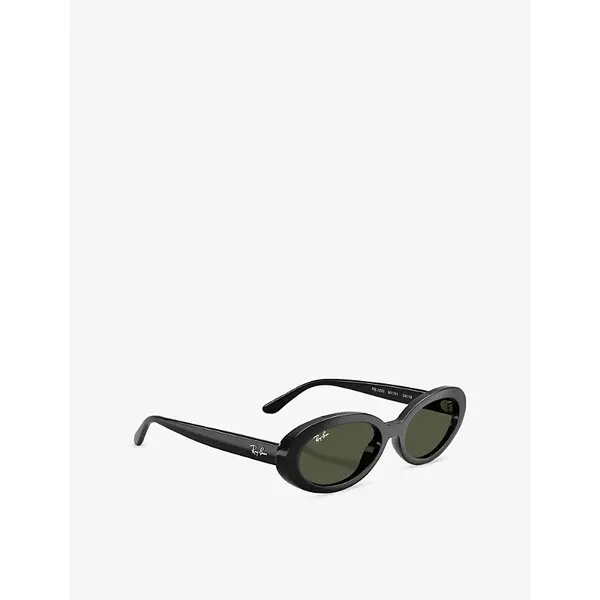 Ray-ban Oval-frame Acetate Sunglasses - Black