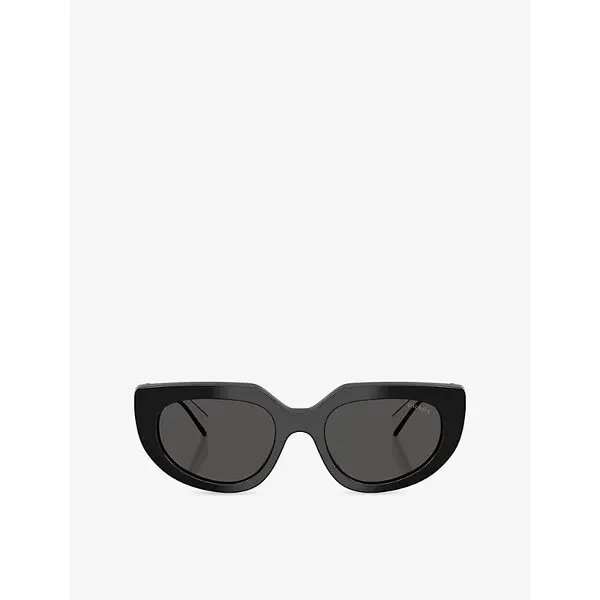 Prada Oval-frame Acetate Sunglasses - Black