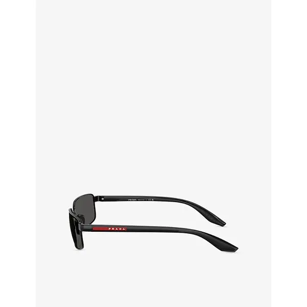 Prada Rectangular-frame Metal Sunglasses - Black
