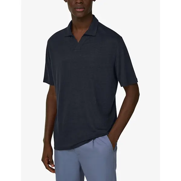 Boggi Milano Open-collar Regular-fit Stretch-linen Jersey Polo Shirt