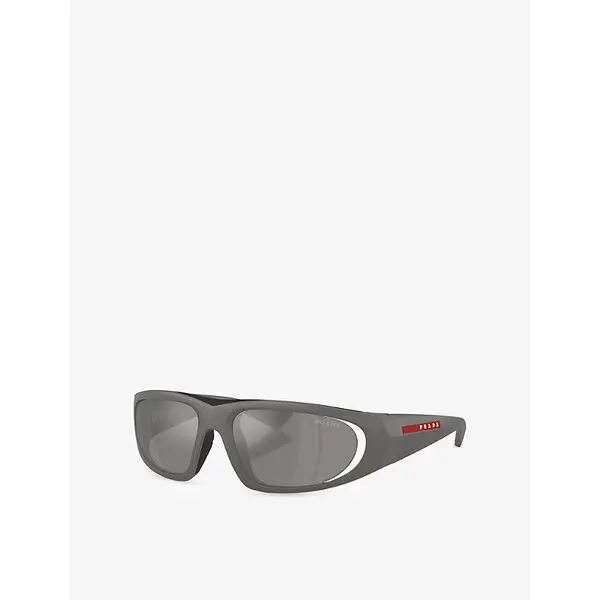 Prada Shield-frame Acetate Sunglasses - Grey