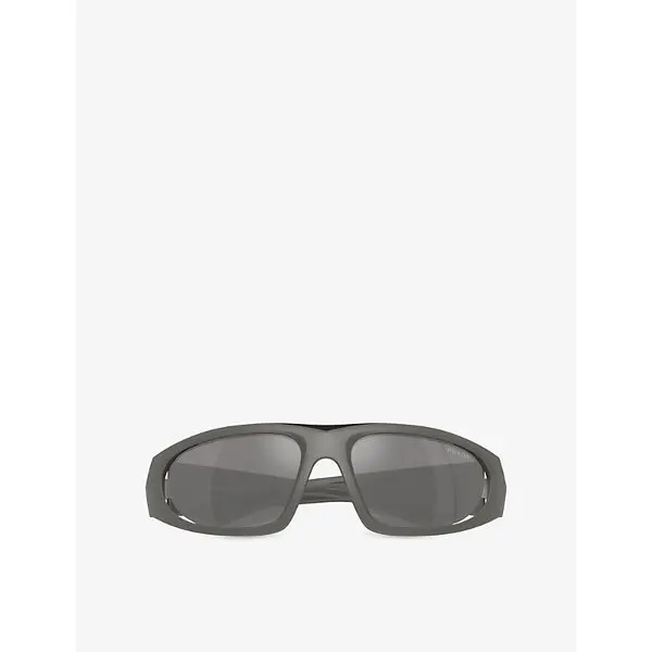Prada Shield-frame Acetate Sunglasses - Grey