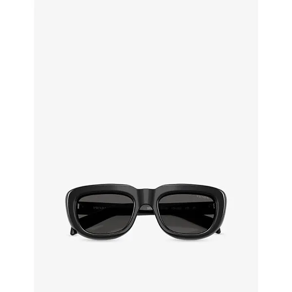 Prada Rectangle-frame Acetate Sunglasses - Black