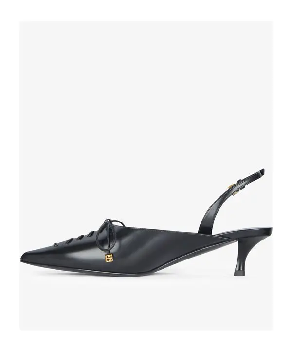 Givenchy Leather Slingbacks With Lace-up Detailing