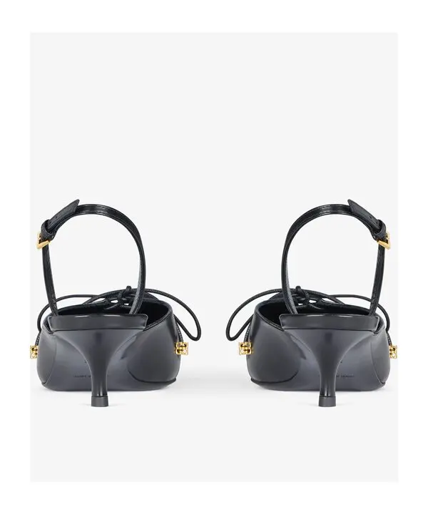 Givenchy Leather Slingbacks With Lace-up Detailing