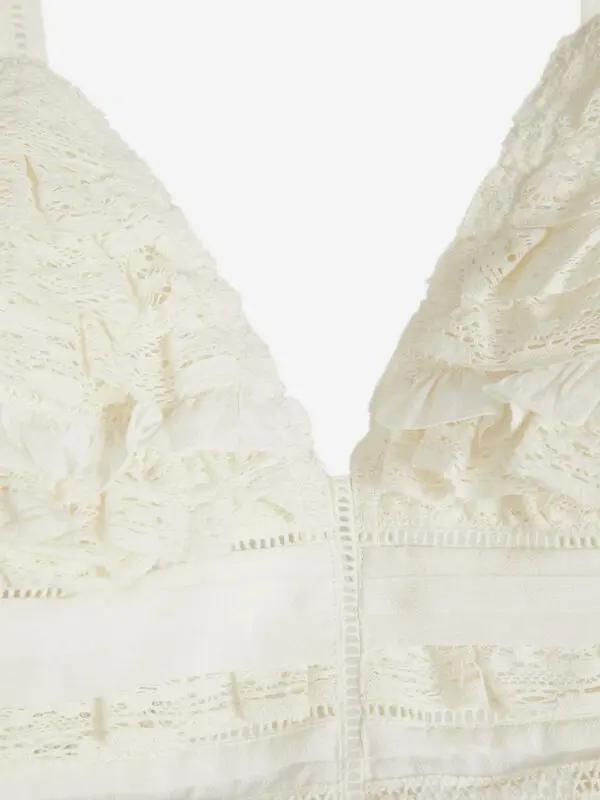 Dorothee Schumacher Ruffle-detail Lace Cotton Top