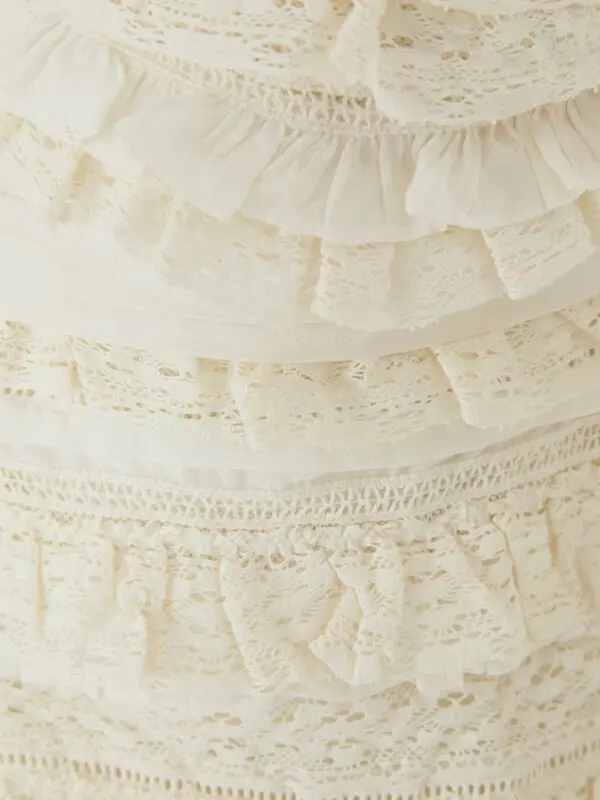 Dorothee Schumacher Ruffle-detail Lace Cotton Top