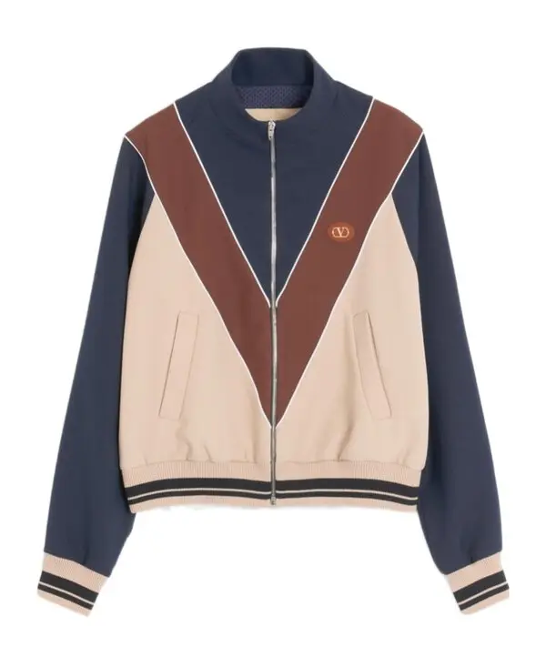 Valentino Garavani Vlogo Patch Nylon Zip-up Sweatshirt - Black
