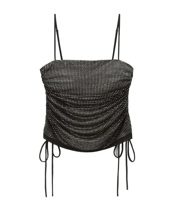 Alexander Wang Embellished Ruched Cami Top