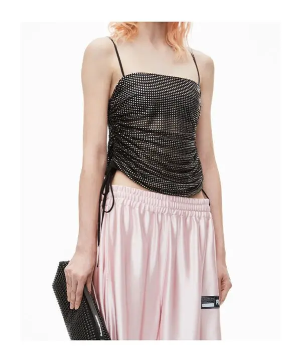 Alexander Wang Embellished Ruched Cami Top