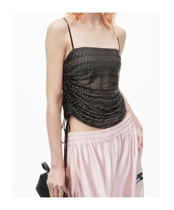 Alexander Wang Embellished Ruched Cami Top