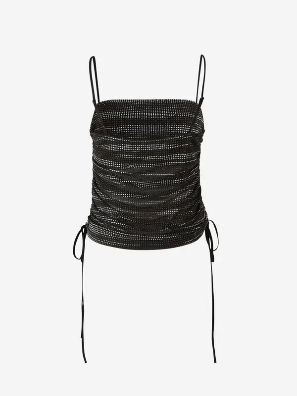 Alexander Wang Embellished Ruched Cami Top