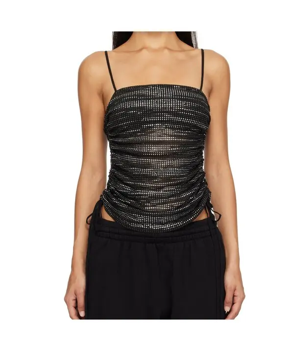 Alexander Wang Embellished Ruched Cami Top