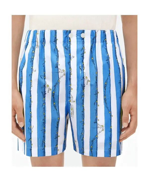 Bottega Veneta Printed Stripe Shorts - Blue