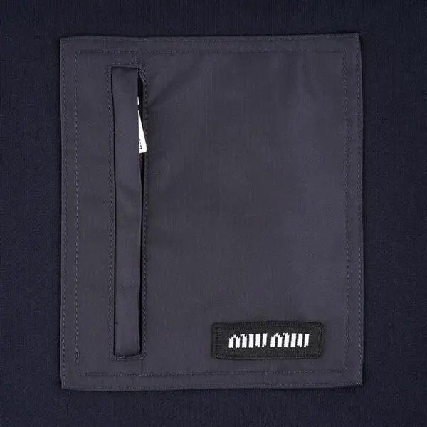 Miu Miu Cropped Zip-up Sweatshirt With Drawstring Cuffs - Blue