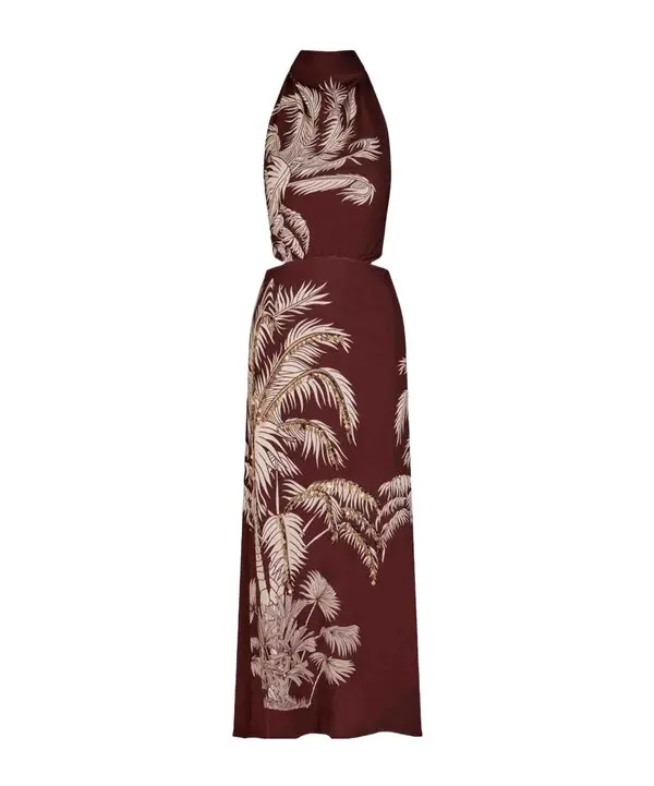 Johanna Ortiz Sleeveless Printed Maxi Dress - Dark Brown