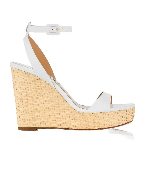 AQUAZZURA 110mm Wedge Sandals - White