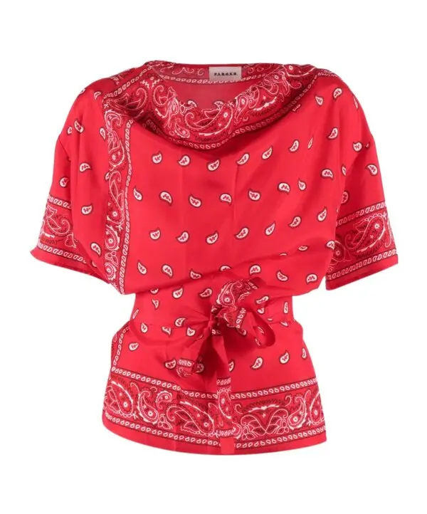 P.a.r.o.s.h Draped Paisley Print Silk Cover-up