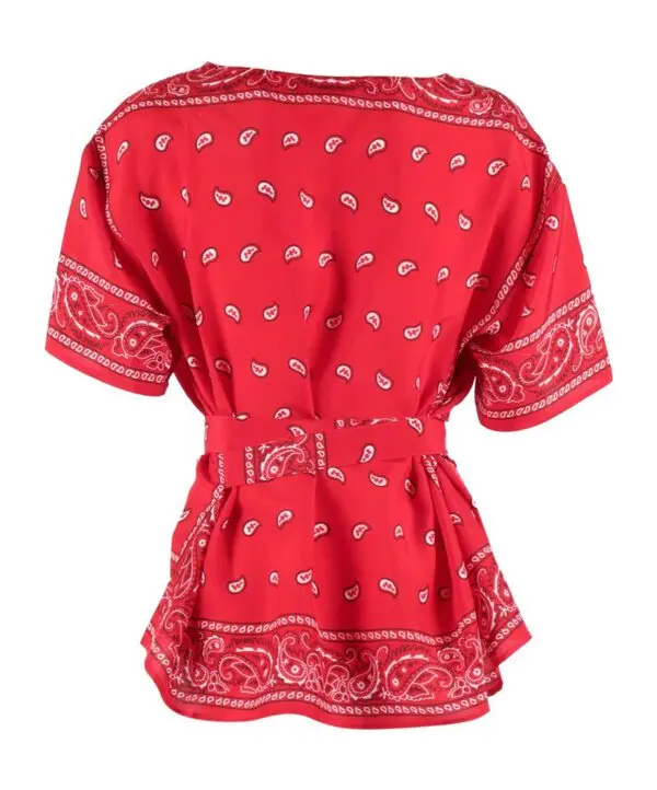 P.a.r.o.s.h Draped Paisley Print Silk Cover-up