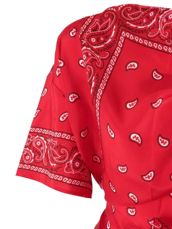 P.a.r.o.s.h Draped Paisley Print Silk Cover-up