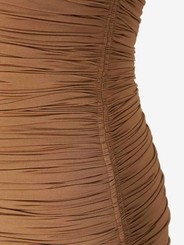 MUGLER One-shoulder Asymmetrical Ruched Maxi Dress