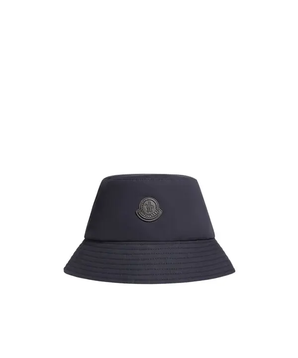 Moncler Logo Patch Bucket Hat - Navy Blue