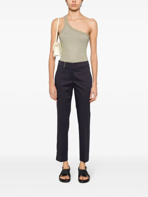 Peserico Mid-rise Tailored Trousers With Perforated Details