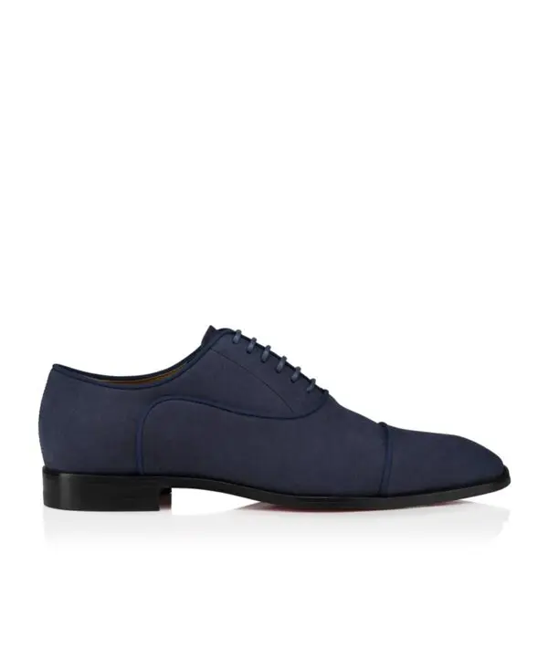 CHRISTIAN LOUBOUTIN Zaffiro Nubuck Leather Oxford Shoes - Blue-green