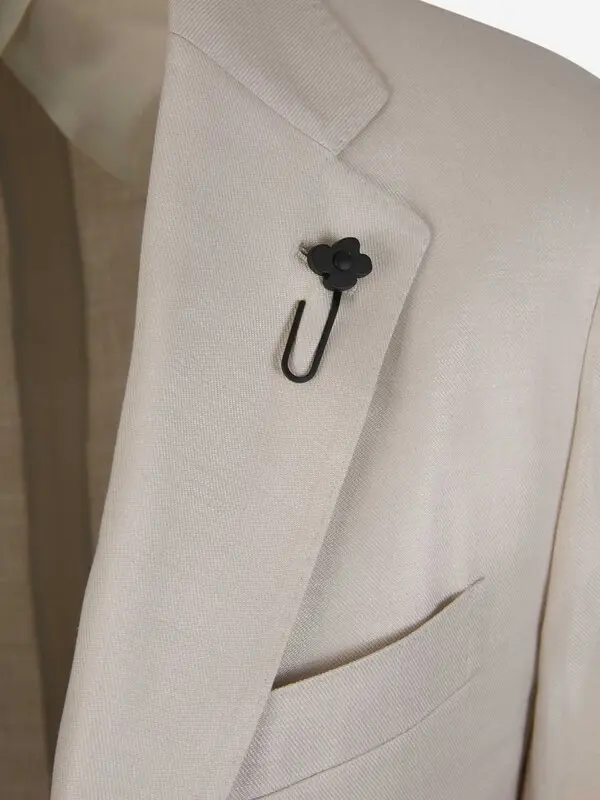 LARDINI Linen Blend Blazer - Nude