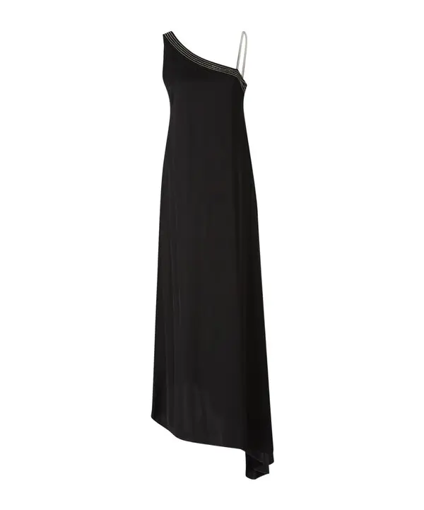 Peserico Asymmetrical Midi Dress With Embellished Trim