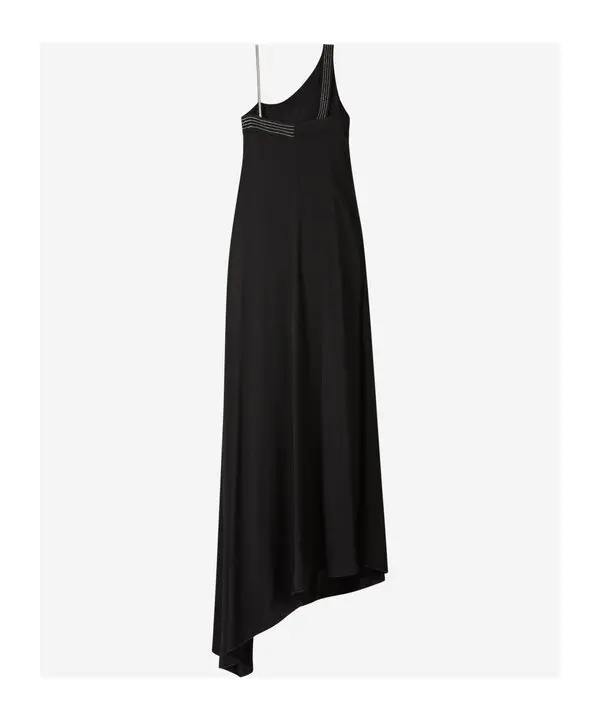 Peserico Asymmetrical Midi Dress With Embellished Trim