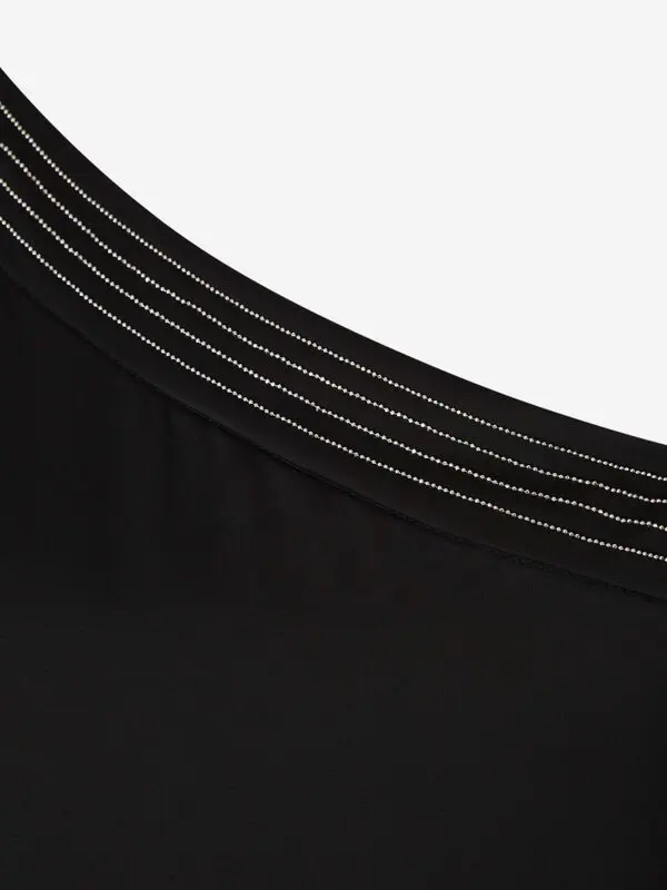 Peserico Asymmetrical Midi Dress With Embellished Trim