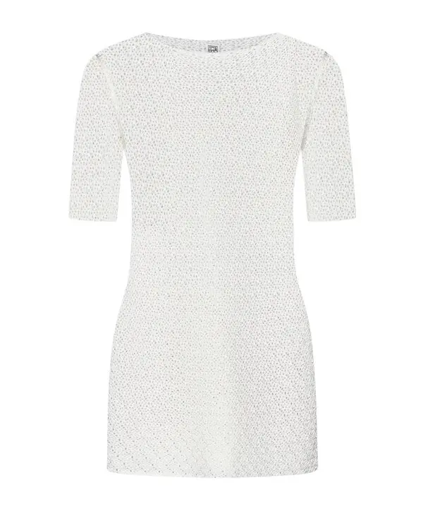 TOTEME Short-sleeved Crochet Top - White