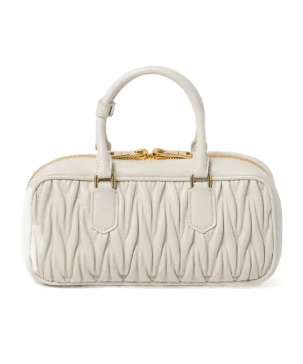 Miu Miu Arcadie Matelassé Nappa Leather Bag - White