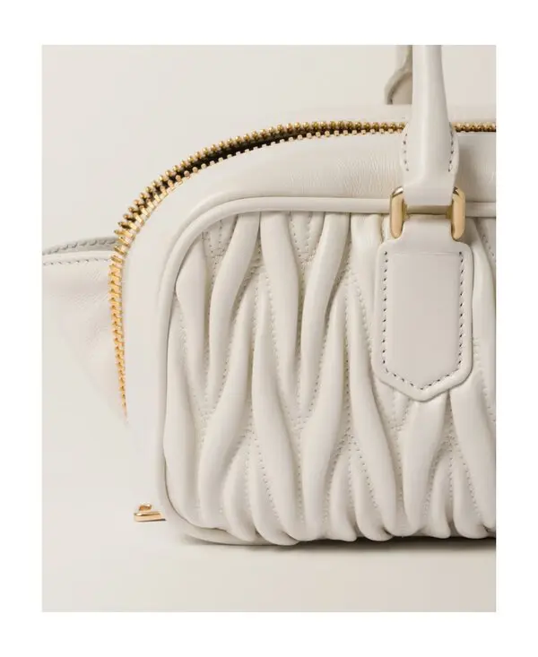 Miu Miu Arcadie Matelassé Nappa Leather Bag - White