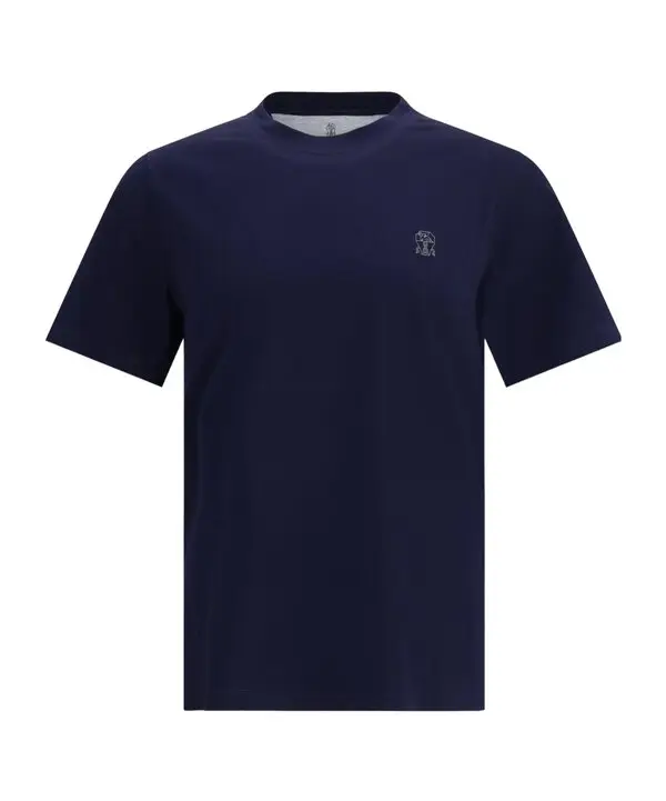 Brunello Cucinelli Logo Printed Crewneck T-shirt