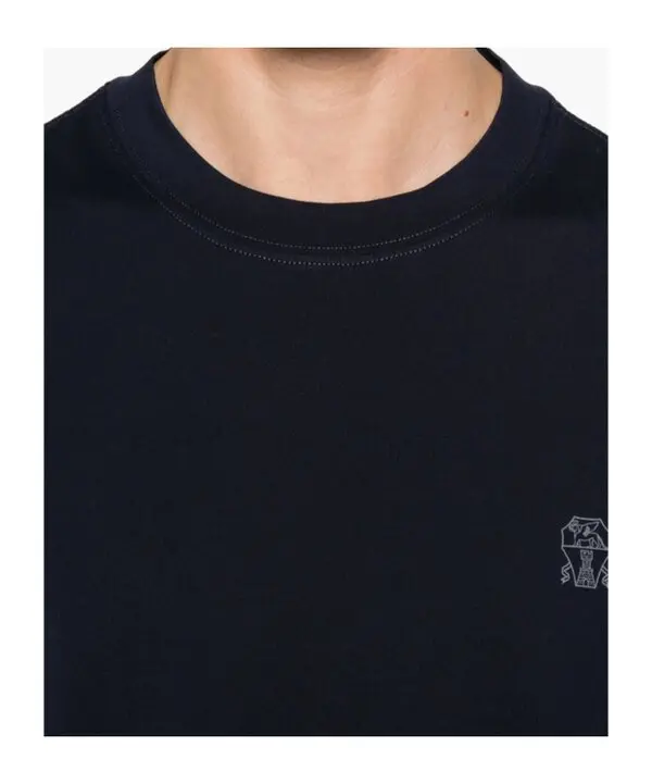 Brunello Cucinelli Logo Printed Crewneck T-shirt