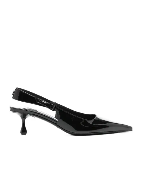 JIMMY CHOO Amel 50mm Patent Leather Slingback Pumps - Black