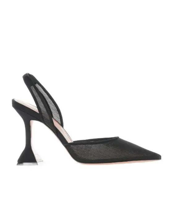 Amina Muaddi Holi Mesh Slingback Pumps