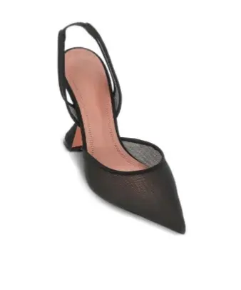 Amina Muaddi Holi Mesh Slingback Pumps