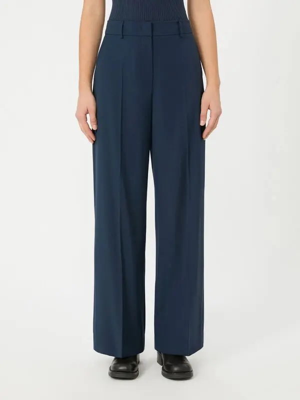 Max Mara Palazzo Fit Trousers With Pressed Crease